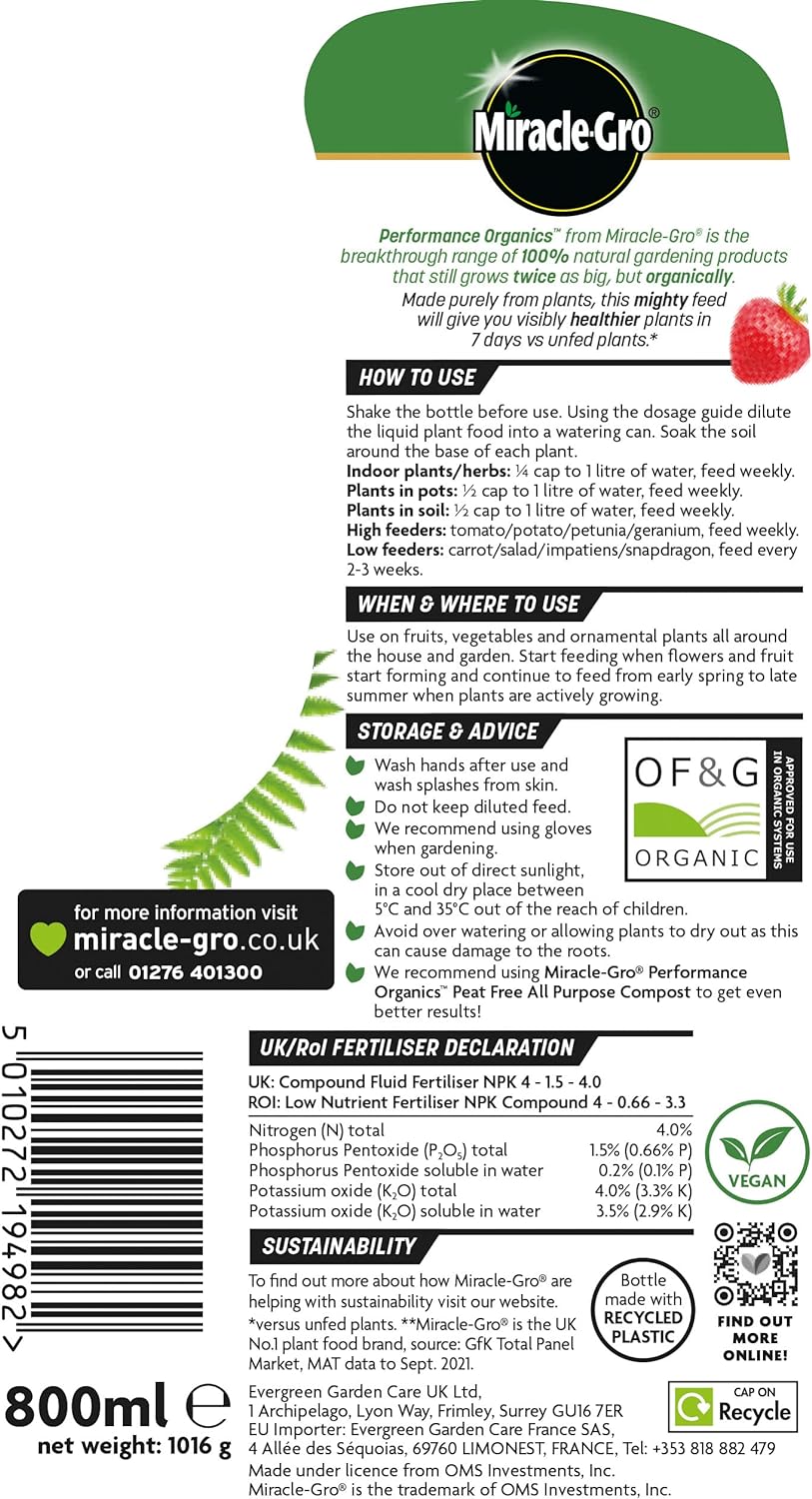 Miracle-Gro® All Purpose Organic Liquid Plant Food & & Houseplant UK