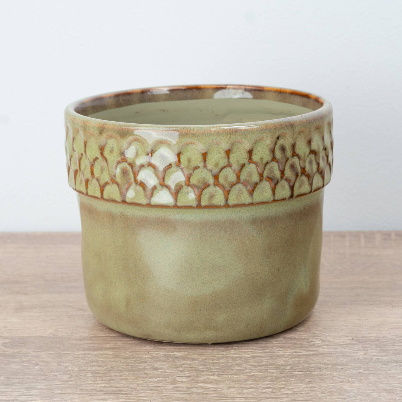 Zellige Pot | Olive & Ceramic Plant Pot